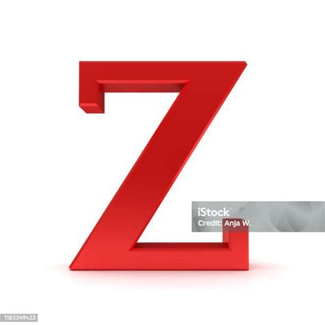 Letra Z Rojo 3d Signo Alfabeto Capital Representación Aislada En Blanco