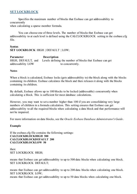 Calculation Commands In Essbase Docx