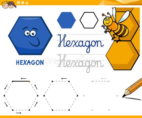 Hexagon Cartoon Basic Geometric Shapes Stock Vector Illustration Of Abstract Basic 96753928