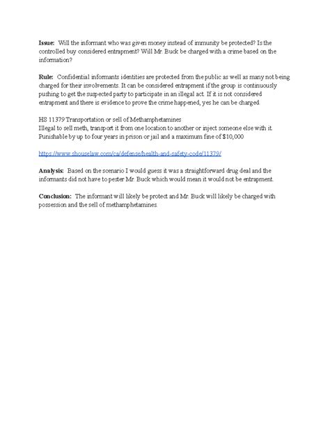 Irac 1 Irac Assignment Issue Will The Informant Who Was Given