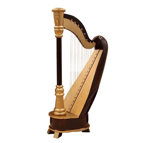 Sieyio Wooden Miniature Harp With Case Mini Musical Instrument Model