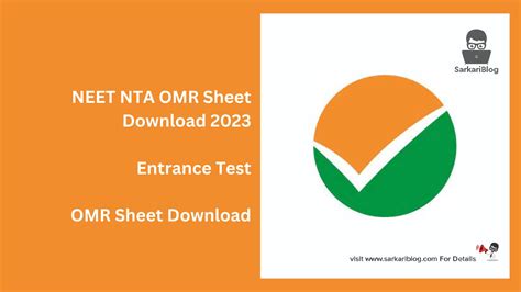 Neet Nta Omr Sheet Download 2023 Omr Sheet Download