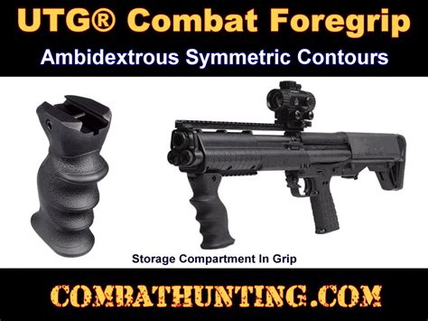 Utg Ambidextrous Combat Foregrip Symmetric Contour Black