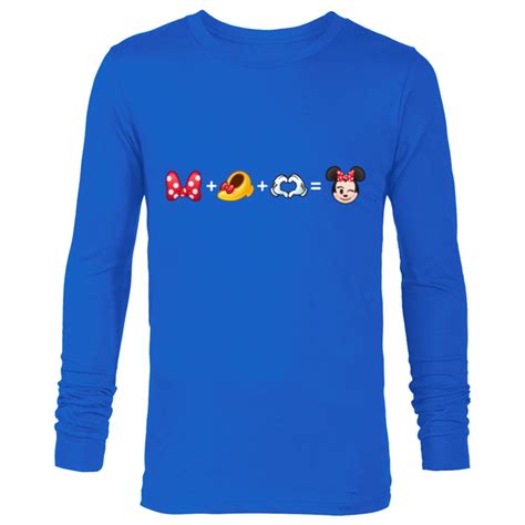 Disney Minnie Mouse Emoji Code Formula Long Sleeve T Shirt For Men Customized Navy