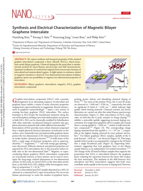 Synthesis And Electric Charcterisation Of Magnetic Bi Layer Graphene Pdf Graphene Doping