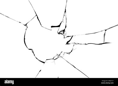 Cracks Of Broken Glass Texture Isolated On White Background Broken