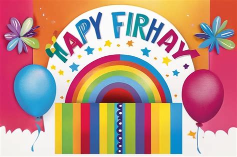Premium Photo Rainbow Bright Birthday Card