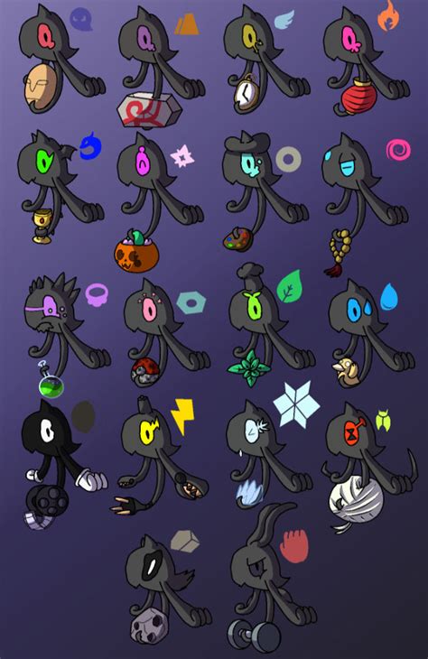 Oct Day 7 Yamask Type Variants By Yingyangheart On Deviantart