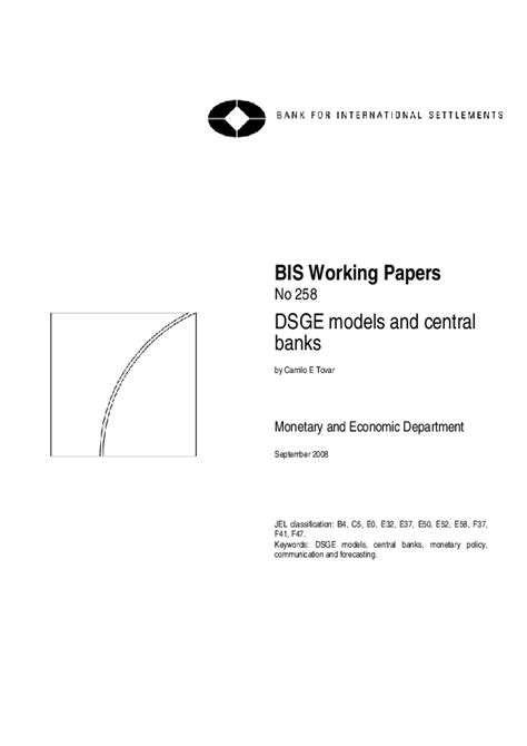 Pdf Dsge Models And Central Banks September 2008