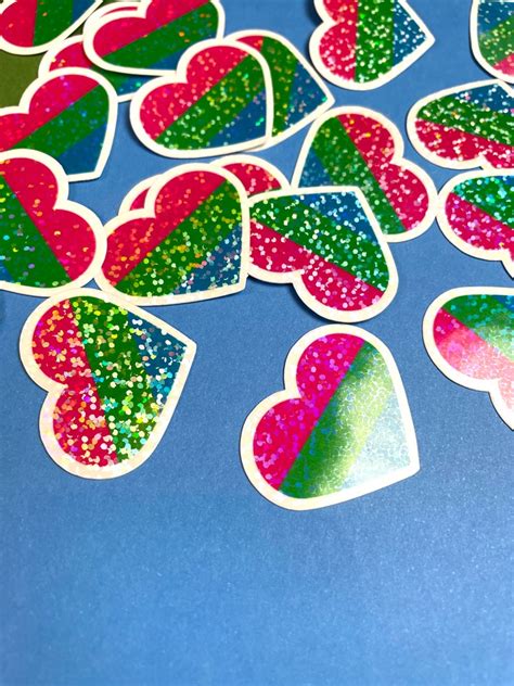 Polysexual Pride Flag Lgbt Set Of 5 Mini Die Cut Holographic
