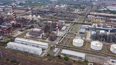 Aerial View To A Oil Refinery Lukoil Near To Burgas Bulgaria