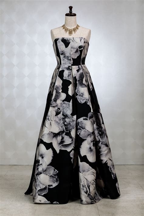 Monique Lhuillier モニークルイリエ 花柄ベアロングドレス 結婚式･パーティードレスレンタルなら【ドレスティーク】