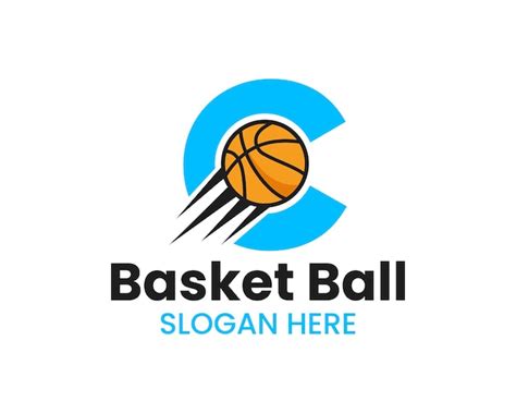 Premium Vector Initial Letter C Basketball Logo With Moving