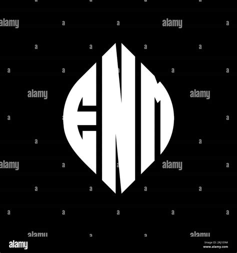 Enm Circle Letter Logo Design With Circle And Ellipse Shape Enm