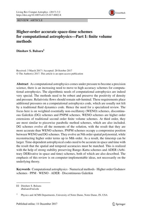 Pdf Higher Order Accurate Space Time Schemes For Computational Astrophysics Part I