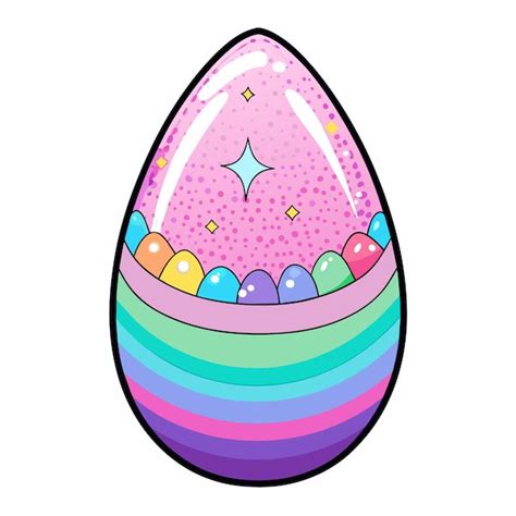 Premium Vector A Rainbow Easter Egg With A Star On The Top