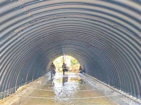 bridge structure arch culvert with steel frame support