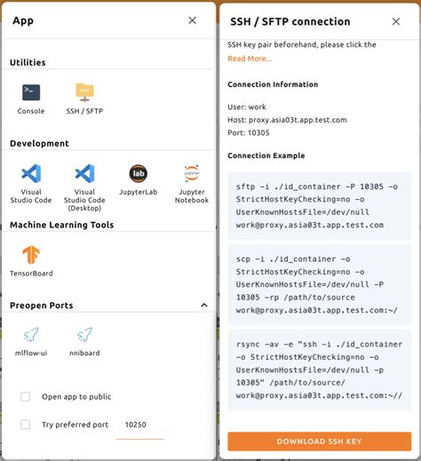 ssh sftp connection to a compute session — backend ai webui user guide