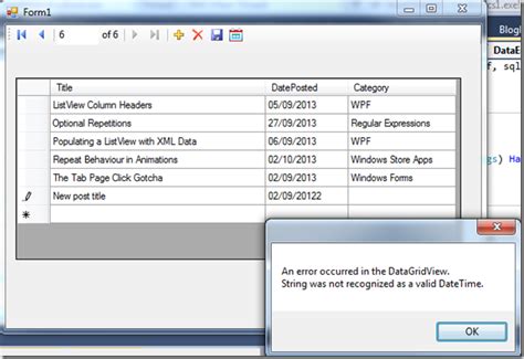 ADO NET DataGridView Errors And SQLException Handling Ged Mead S Blog VbCity The NET