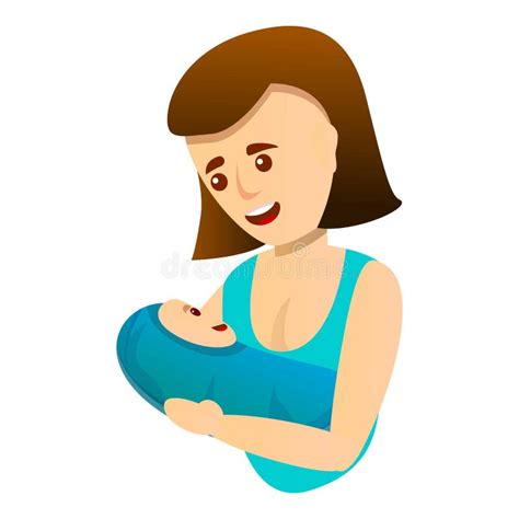 Woman Breastfeeding Icon Cartoon Style Stock Vector Illustration Of