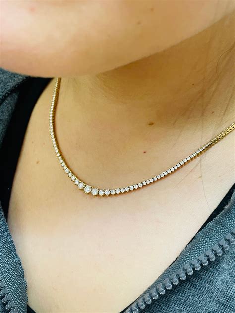 Partial Diamond Rivera Tennis Necklace 18k Yellow Gold