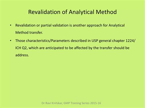 Analytical Method Transfer Module 01 Pptx