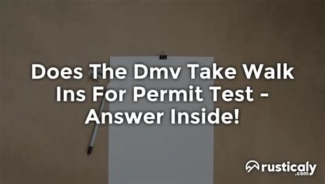 Does The Dmv Take Walk Ins For Permit Test ~ Important Facts