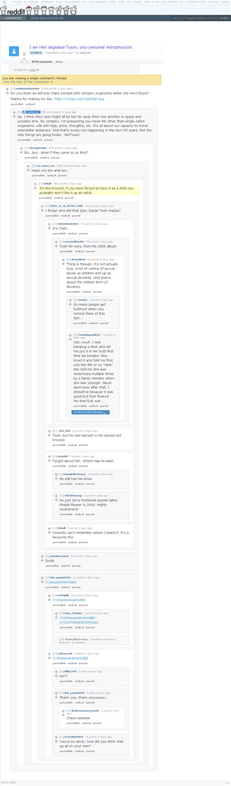 Regarding Anal Sex Its Like Broccoli If You Were Forced To Have It