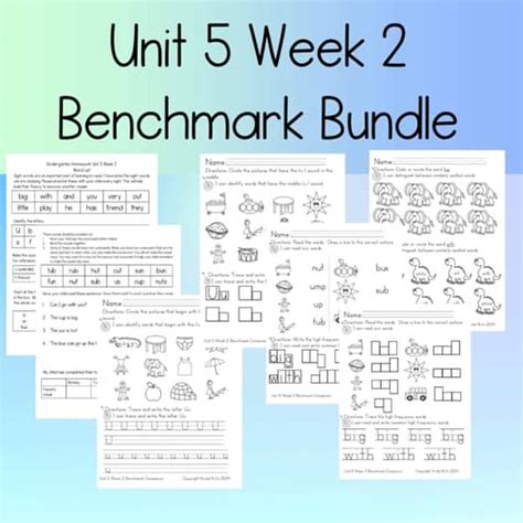Kindergarten Unit 5 Week 2 Benchmark Bundle By Kinder 4 Life Tpt