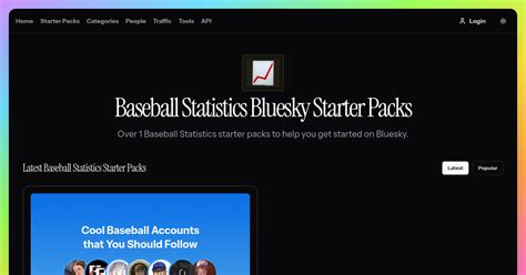 Baseball Statistics Bluesky Starter Packs 1 Lists • Dec 2024