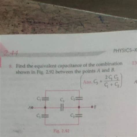 Find The Equivalent Capacitance Of The Combination Shown In The Figure Be