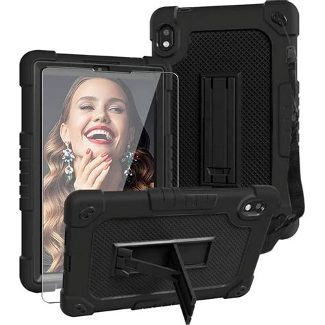 Soatuto For Orbic Tab 8 Inch Tempered Glass Screen Protector Film Come With Hybrid Case Built In