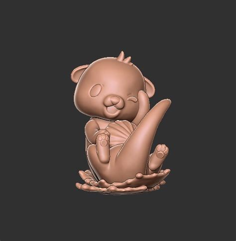 Archivo 3d Chibi Sd Nutria Con Concha Linda Figura De Animal 👽 ・objeto