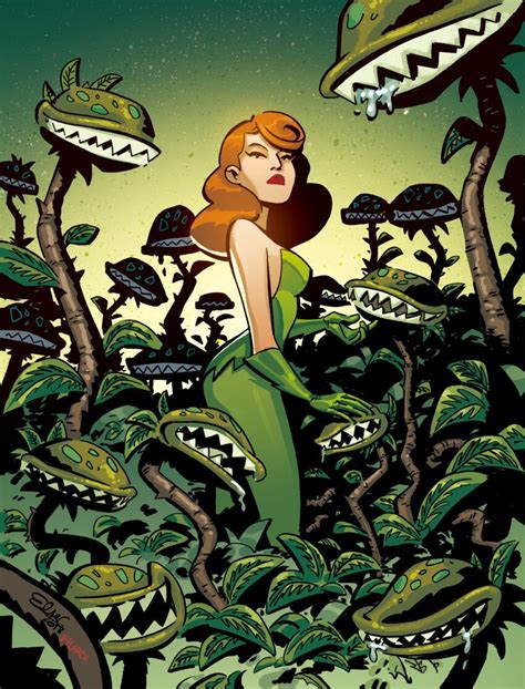 E Charretier Poison Ivy Dc Comics Highres Tagme 1girl Drooling From Side Gloves Green