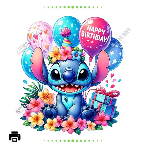 Happy Birthday Stitch Image Etsy
