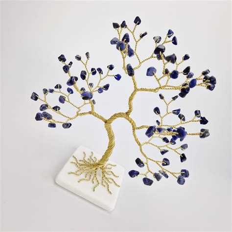 Brass Wire Tree With Lapis Lazuli Stones Kouingemtrees
