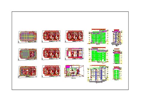 Plan Architectural Dun Immeuble Dhabitation En Dwg 184 Mb