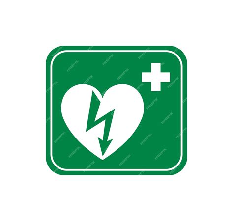 Premium Vector First Aid Aed Sign