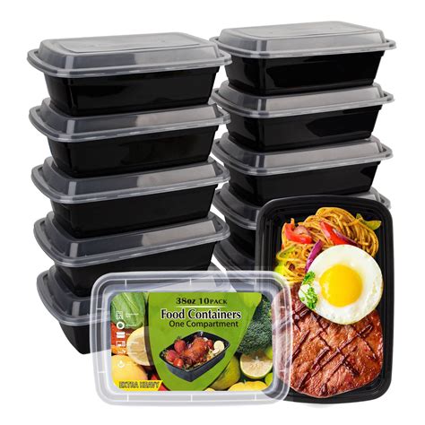 Wgcc Meal Prep Containers 38oz Plastic Food Storage Containers