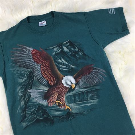 Vintage 90s Bald Eagle Veterans Memorial Tee Gem
