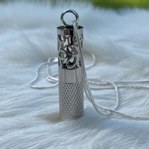 Cylinder Locket Silver Floral Locket Essential Oil Diffuser