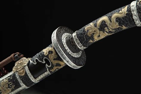 Chinese Dao Sword Three Colors Copper Folded Pattern Steel Full Tang