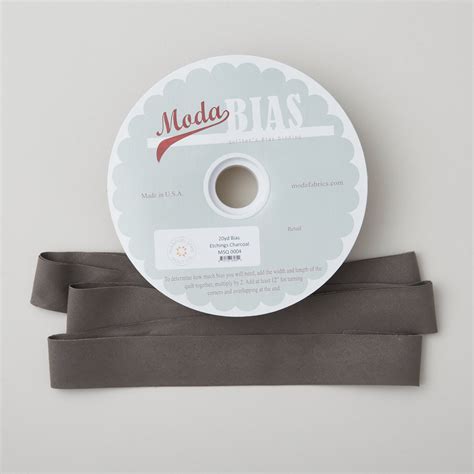 Bella Solid Bias Binding 20 Yard Spool Etchings Charcoal