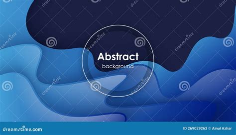 Modern Abstract Dynamic Blue Color With Wavy Shape Overlap Layers Background Stock Vector