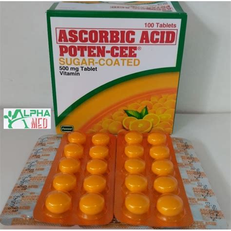 Ascorbic Acid Potencee Sugar Coated 500mg Tablet Vitamin Shopee