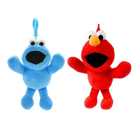 15pcs Sesame Street Plush Doll Keychain Bag Ornaments Elmo Cookie