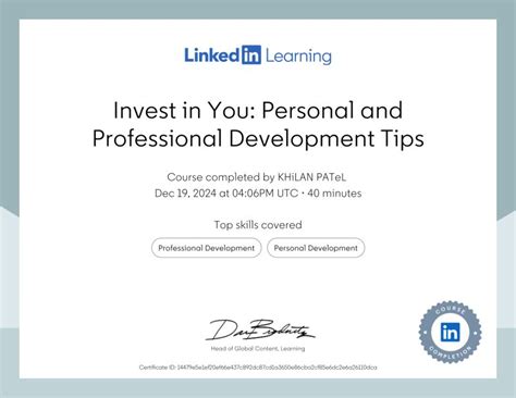 Khilan Patel On Linkedin Certificate Of Completion