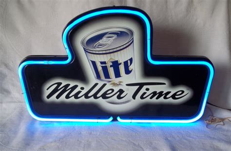 Miller Time Neon Sign Vintage Welcome To Miller Time Lighted Beer Sign