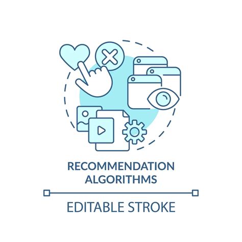 Recommendation Algorithms Turquoise Concept Icon Use Of Machine Learning Abstract Idea Thin