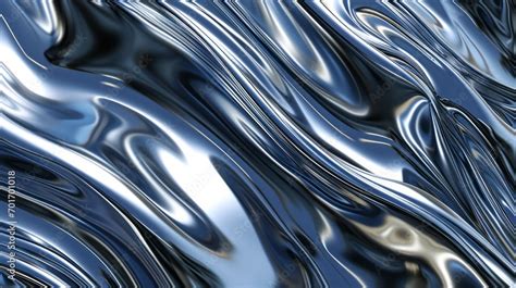Silver Chrome Metal Texture With Waves Stock Illustration Adobe Stock